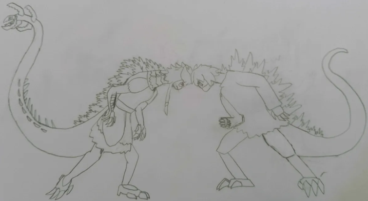 solo asked me to draw ying as g0d, so I drew him fighting the original ...