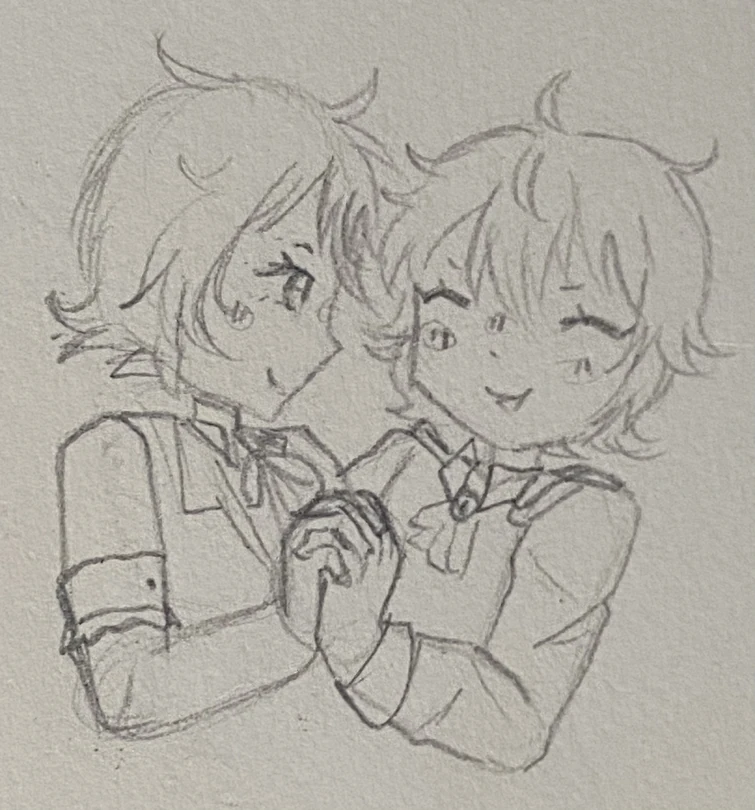 Rui and Tsukasa doodles 🫶 (plus emu and len for some reason) | Fandom