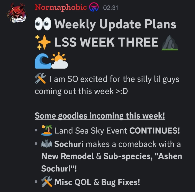 Weekly Update Stuff | Fandom
