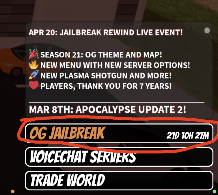 How do i go back to og jailbreak? | Fandom