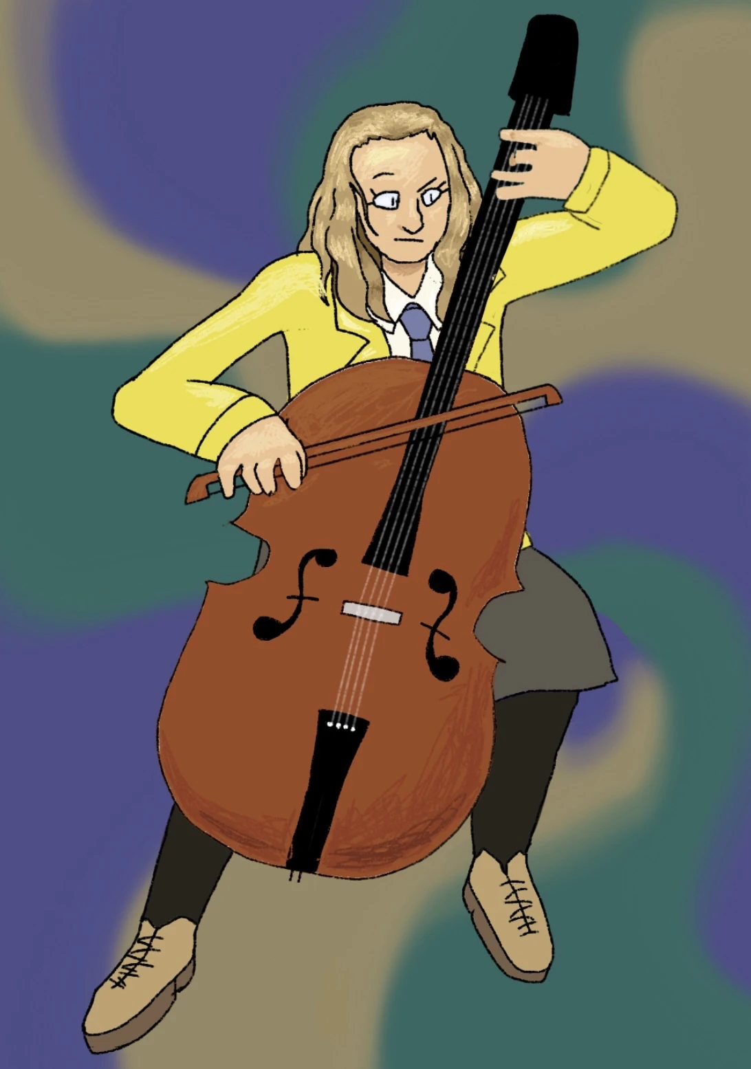 I got my own cello recently so I drew Abby with her cello as ...