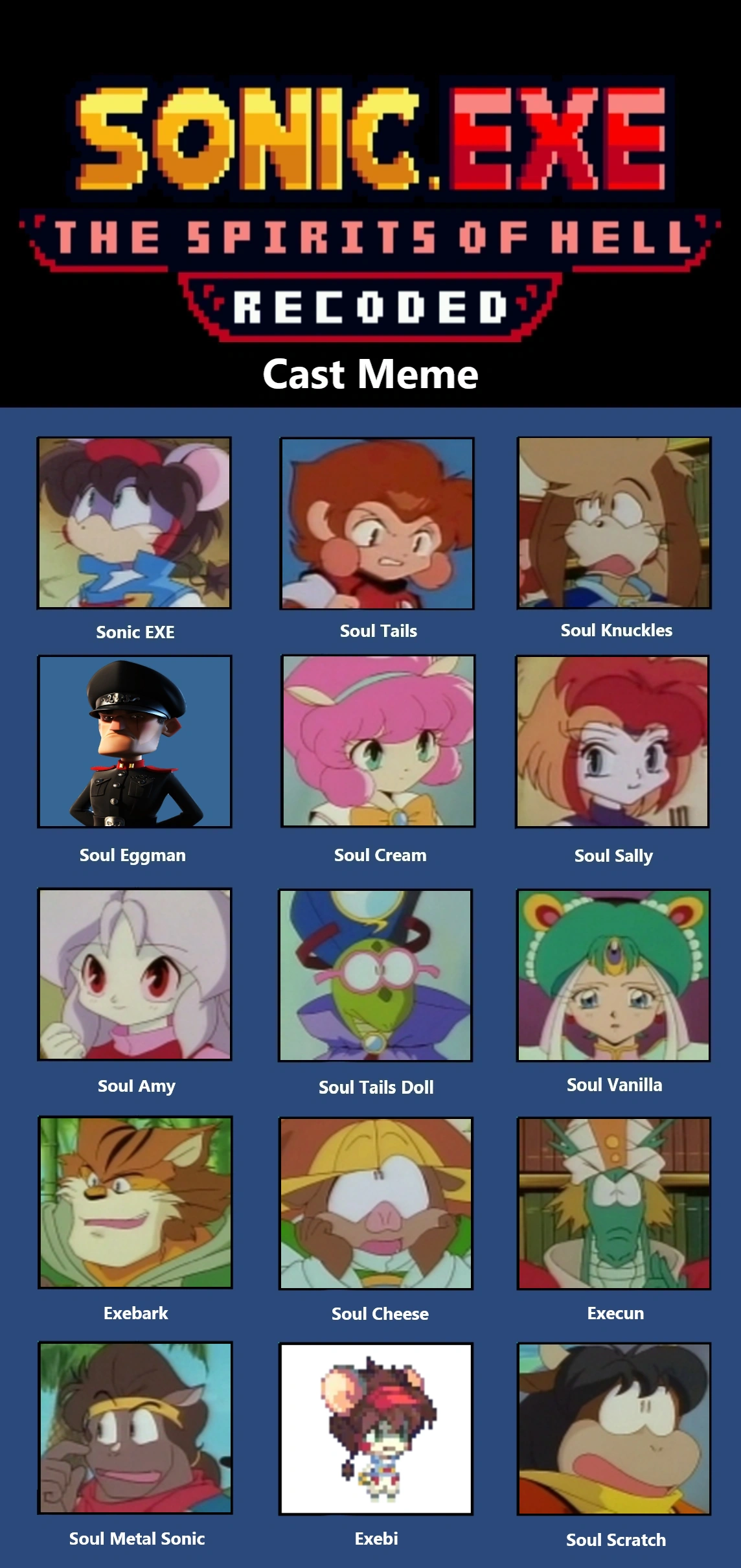 Sonic EXE The Spirits of Hell Round 1&2 [Cast Meme] : Eto Ranger & Boom ...