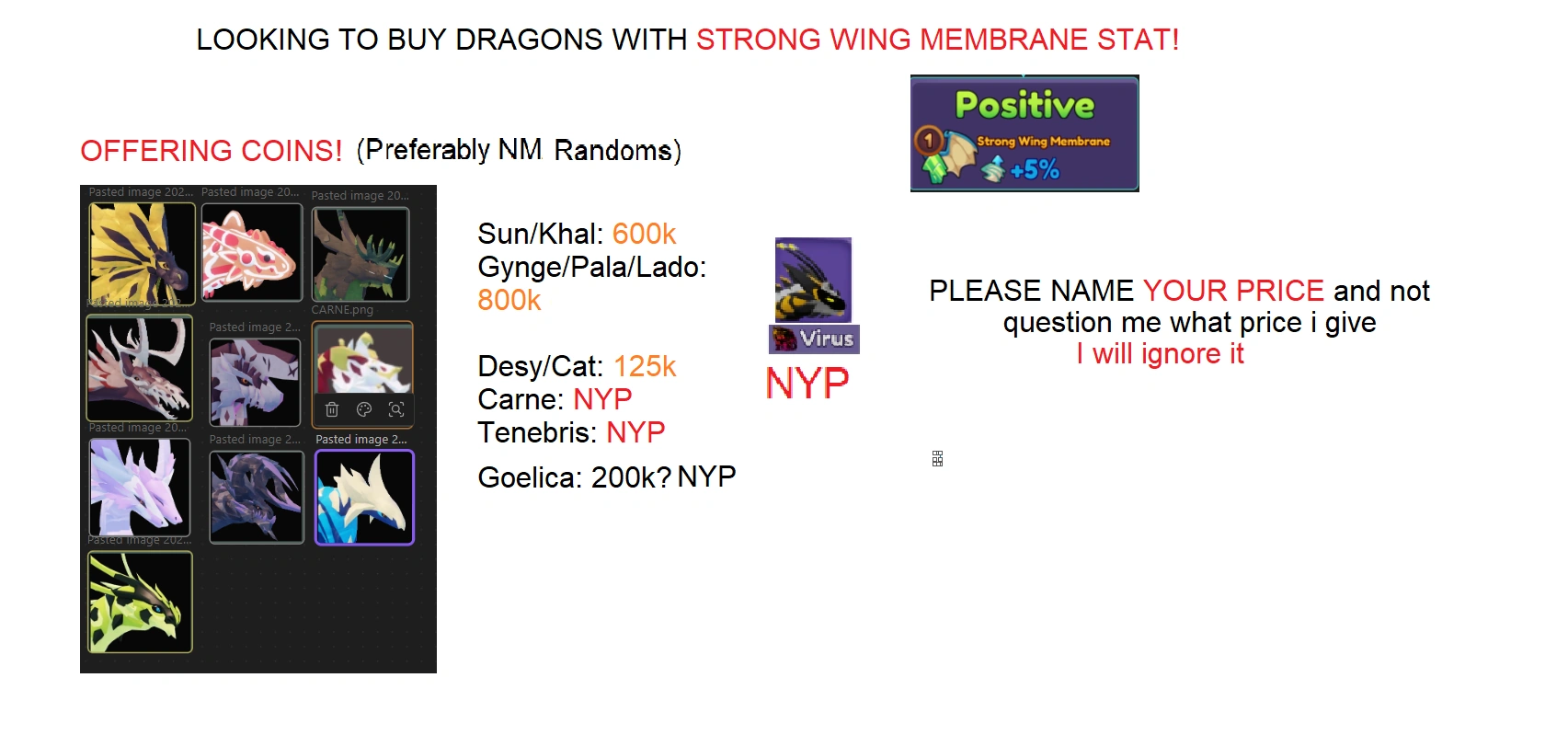 Looking to buy Strong Wing membrane Dragons! | Fandom