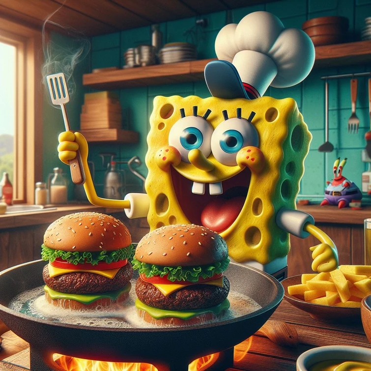 SpongeBob cooking Krabby Patties | Fandom
