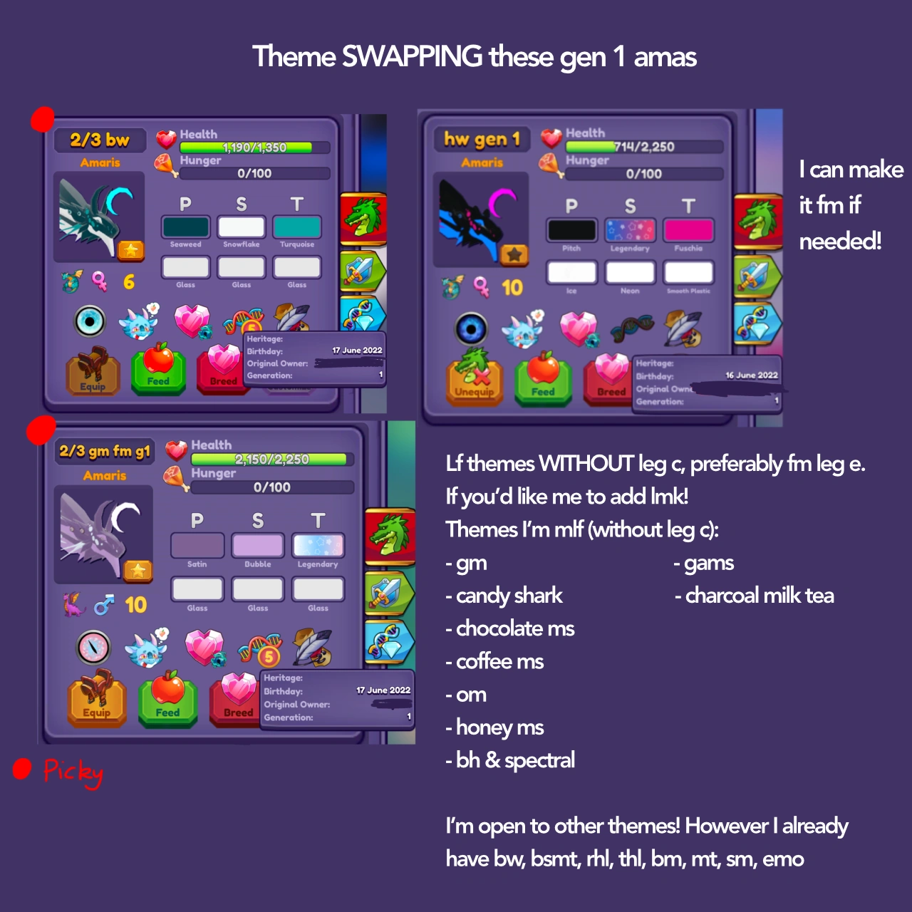 Theme swapping these amas (only lf gen 1)! | Fandom