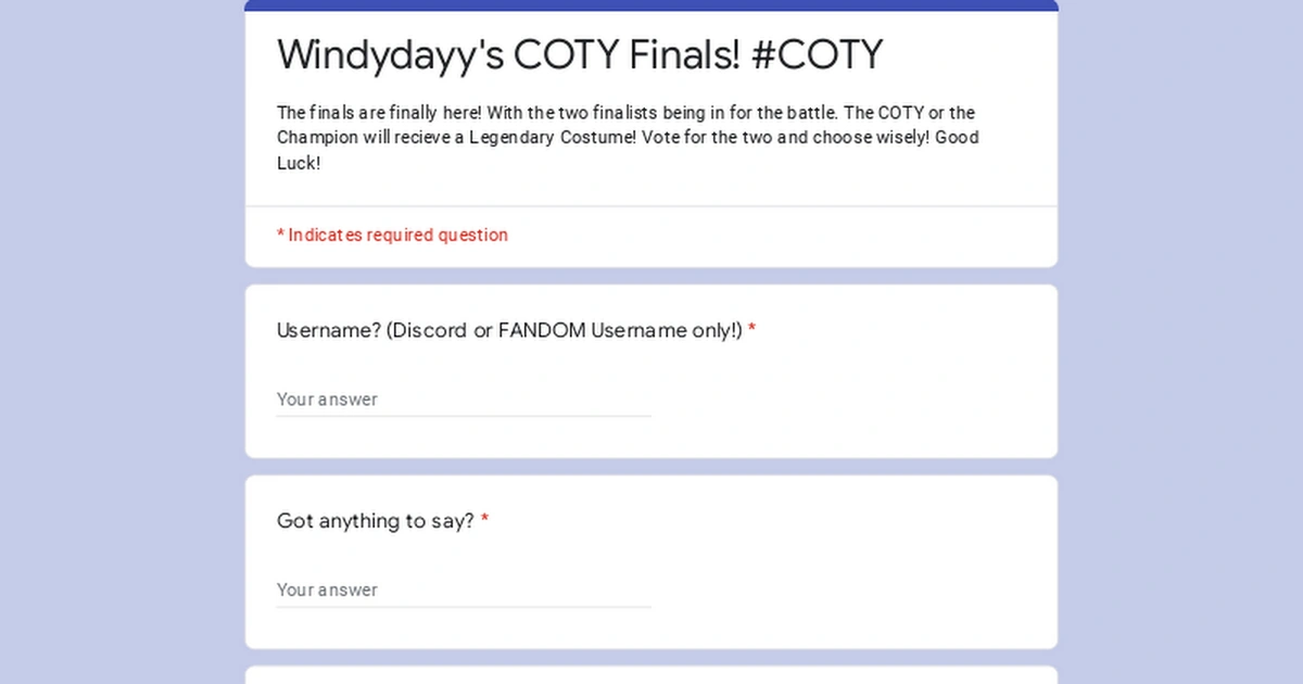 Windydayy's COTY Finals repost! | Fandom