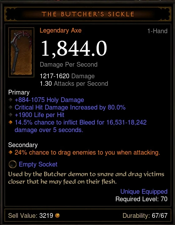 The Butcher's Sickle | D3Reflection Wiki | Fandom