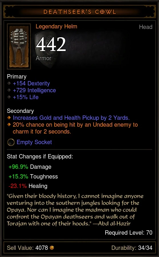 Deathseer's Cowl | D3Reflection Wiki | Fandom