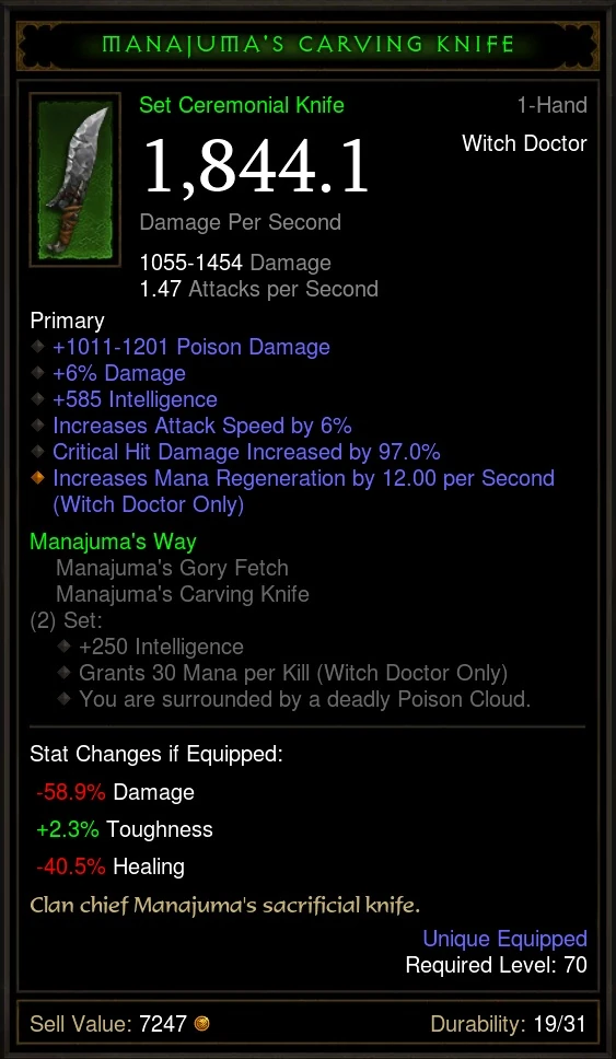 Manajuma's Carving Knife | D3Reflection Wiki | Fandom