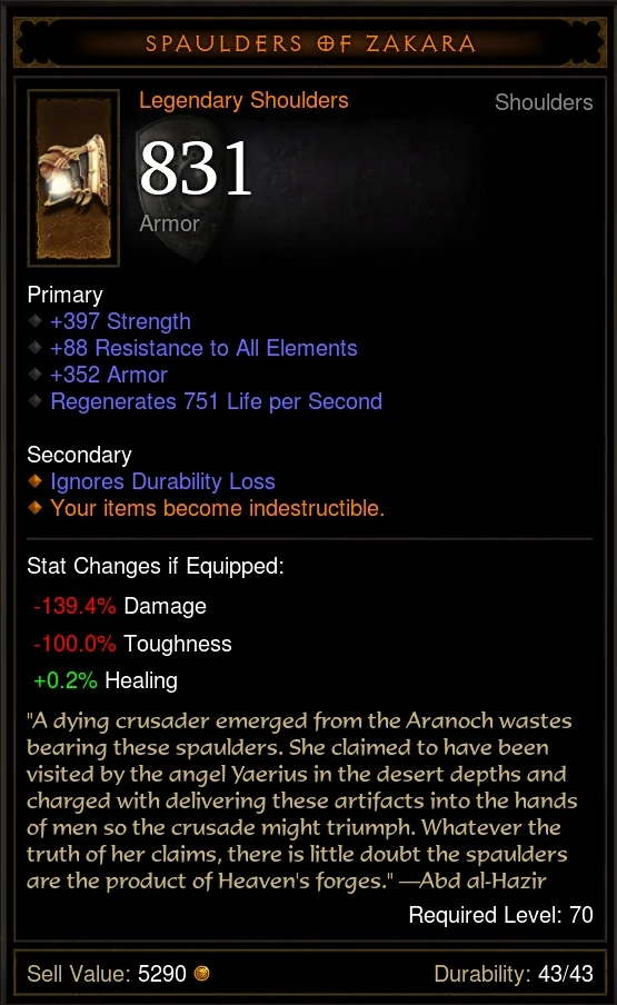 Spaulders of Zakara | D3Reflection Wiki | Fandom