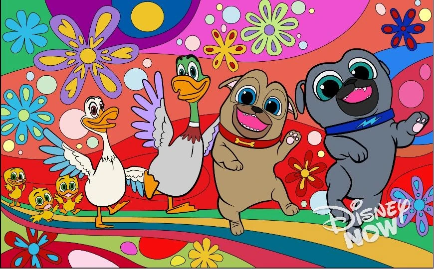 I colored Rolly, Bingo, and a family of ducks in Puppy Dog Pals from ...