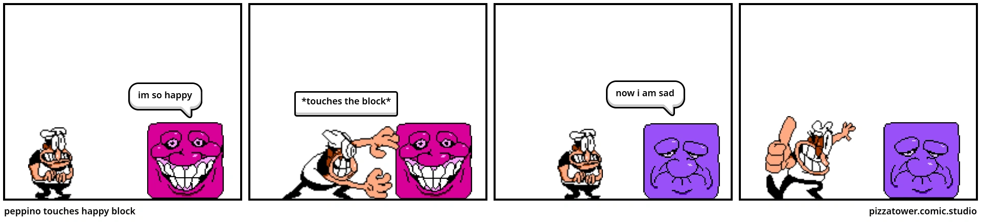 peppino touches happy block | Fandom