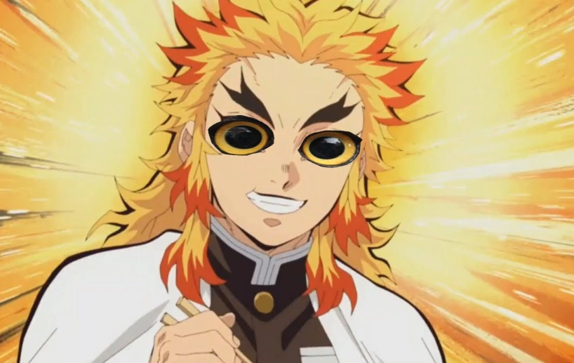 Rengoku with his normal eyes | Fandom
