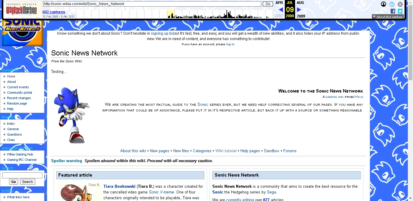 Sonic News Network in 2008 | Fandom