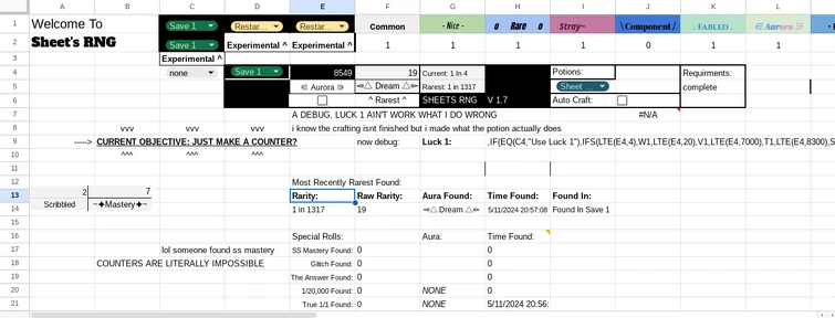 Sheets RNG (pt2) | Fandom