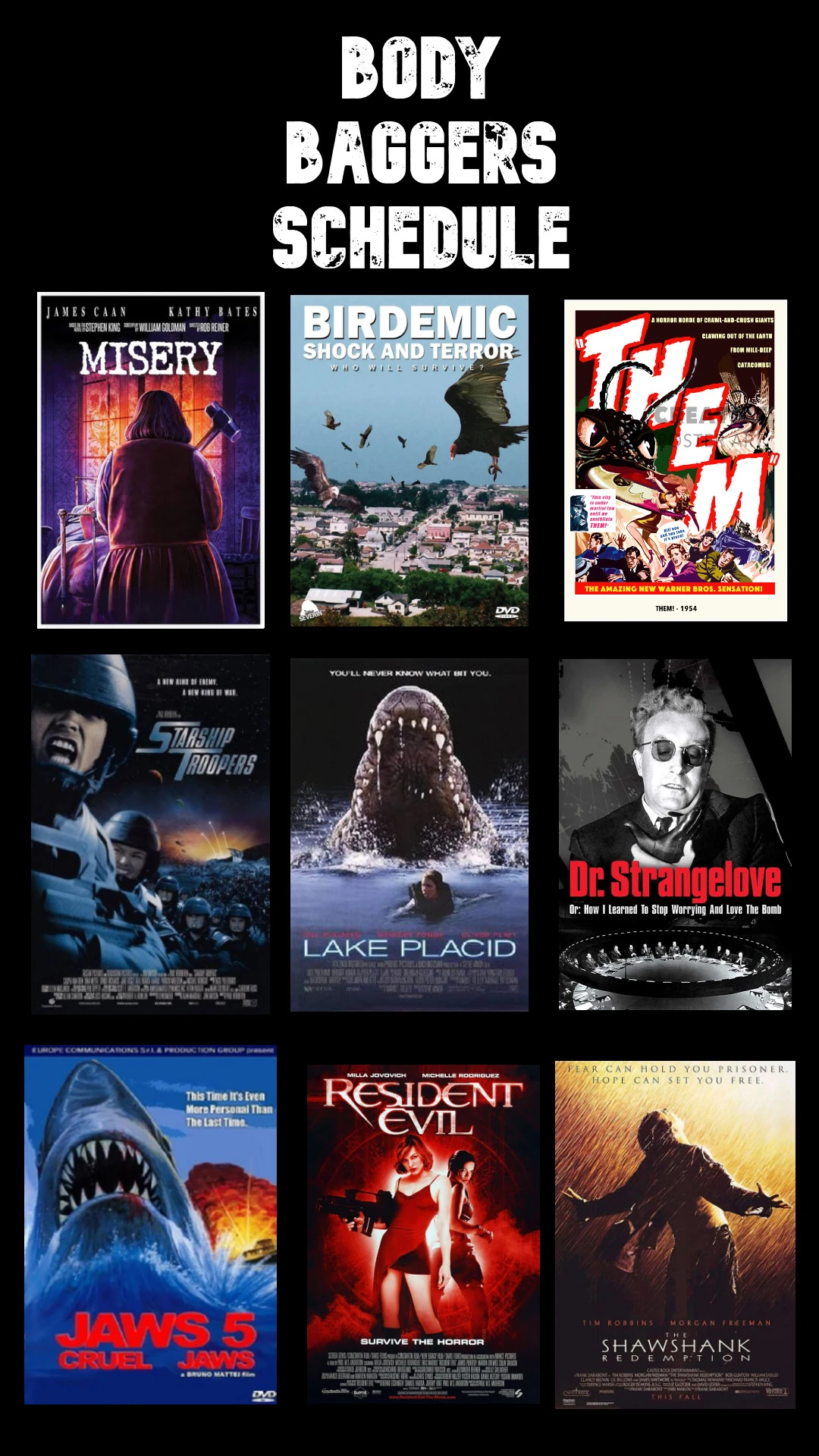 Body Baggers Schedule #3 | Fandom