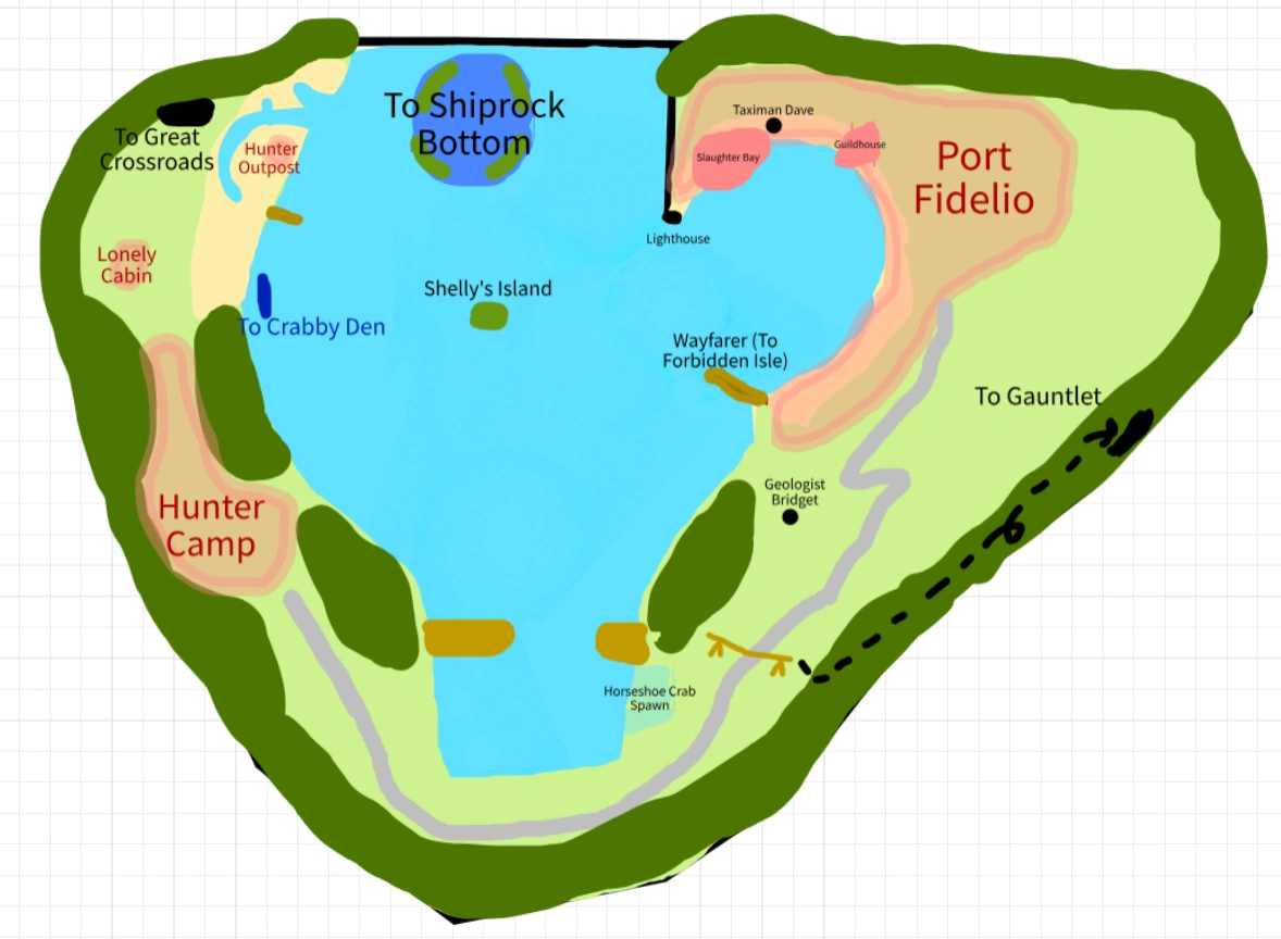 Rough map of Port Fidelio I made | Fandom
