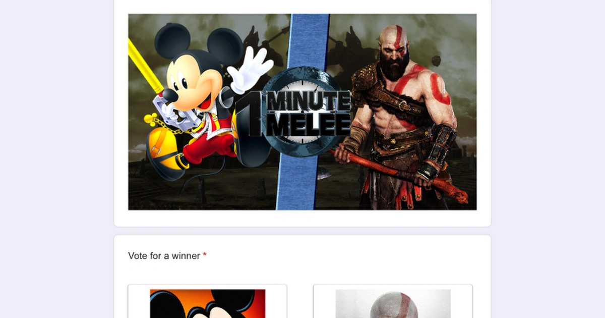 Voting for Mickey Mouse vs Kratos is now open!!! | Fandom
