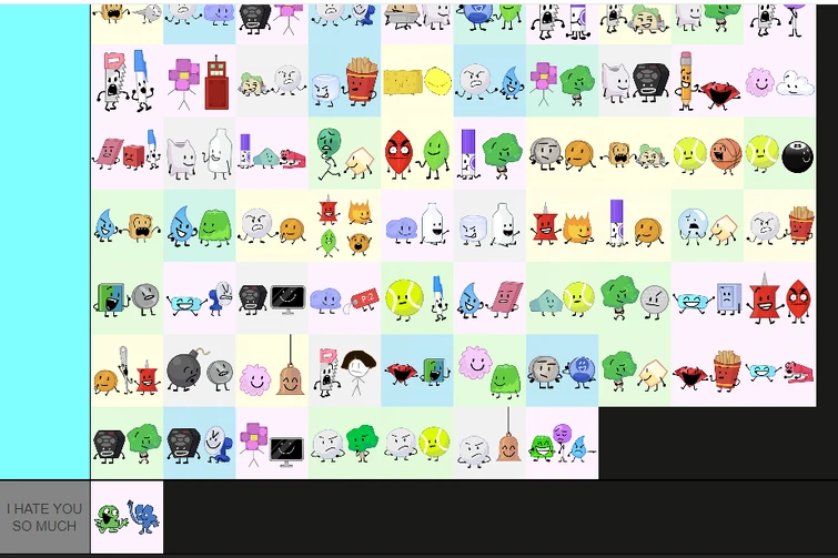 rate my huge bfdi ship chart!!!!! | Fandom