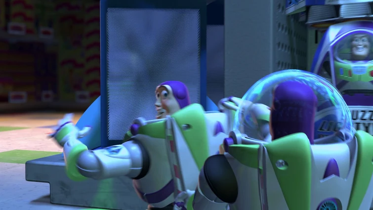 In Toy Story 2, what did New Buzz think the pin art that he pushed Andy ...