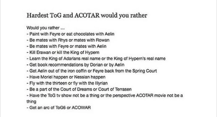 ToG and Acotar | Fandom