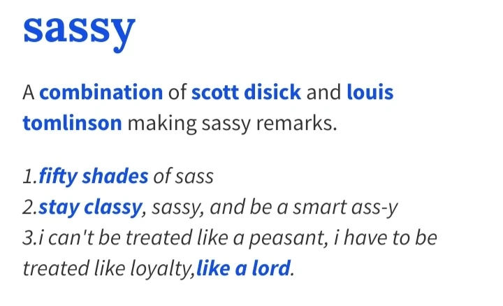 I was randomly searching the meaning of sassy and then this was shown ...