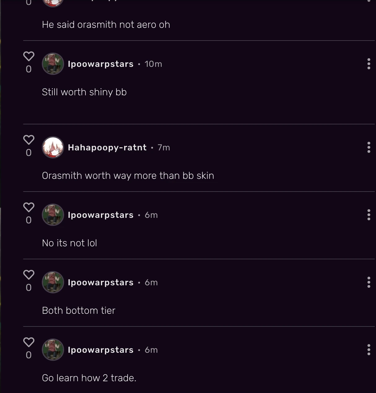 go learn to trade says the guy who’s best skin is shadow kq to the guy ...