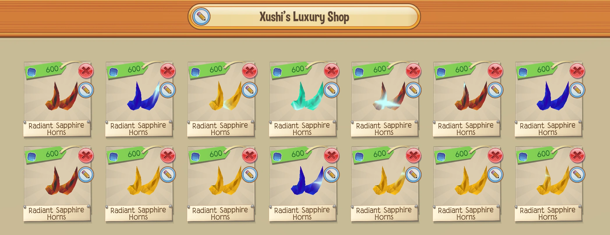 Selling Radiant Sapphire Horns | Fandom
