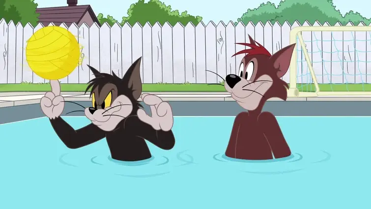 Butch and Meathead furry-dipping in Toodles Galore's backyard swimming ...