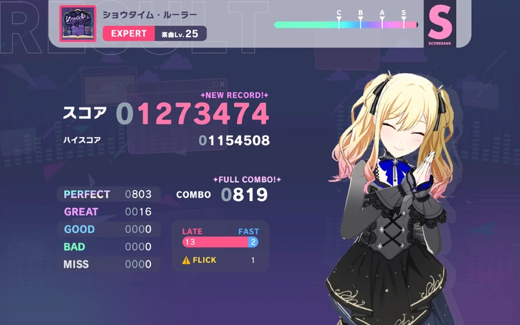 showtime ruler but it's on expert, the notes were blurry and it's 6:30 ...