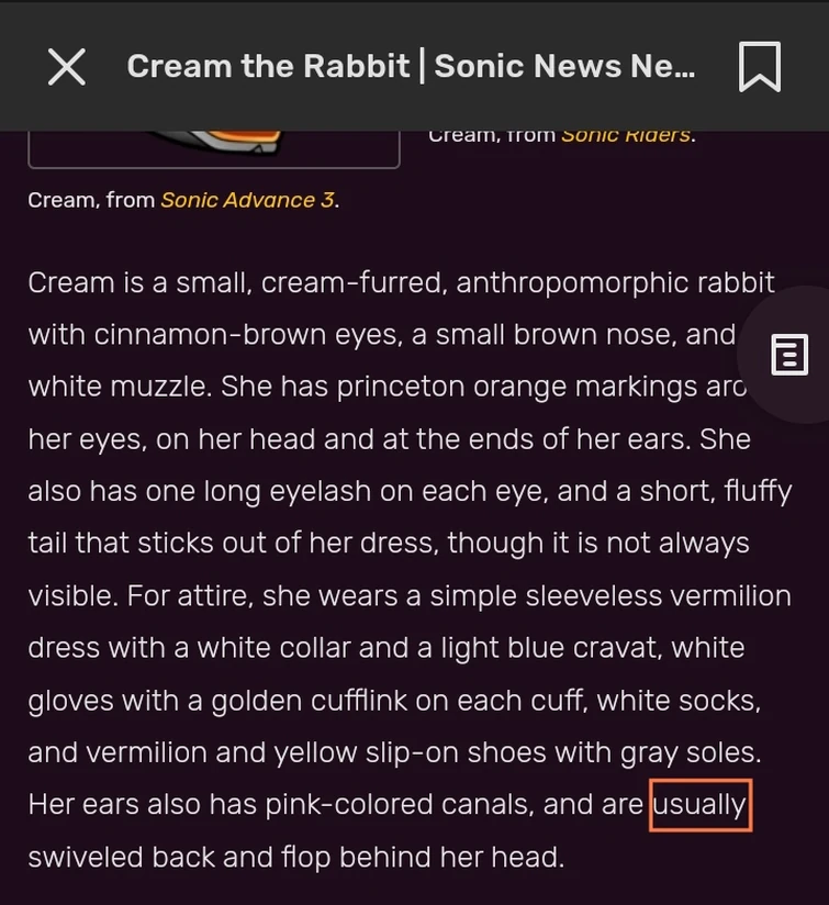 did anyone notice that cream's ears are backwards | Fandom