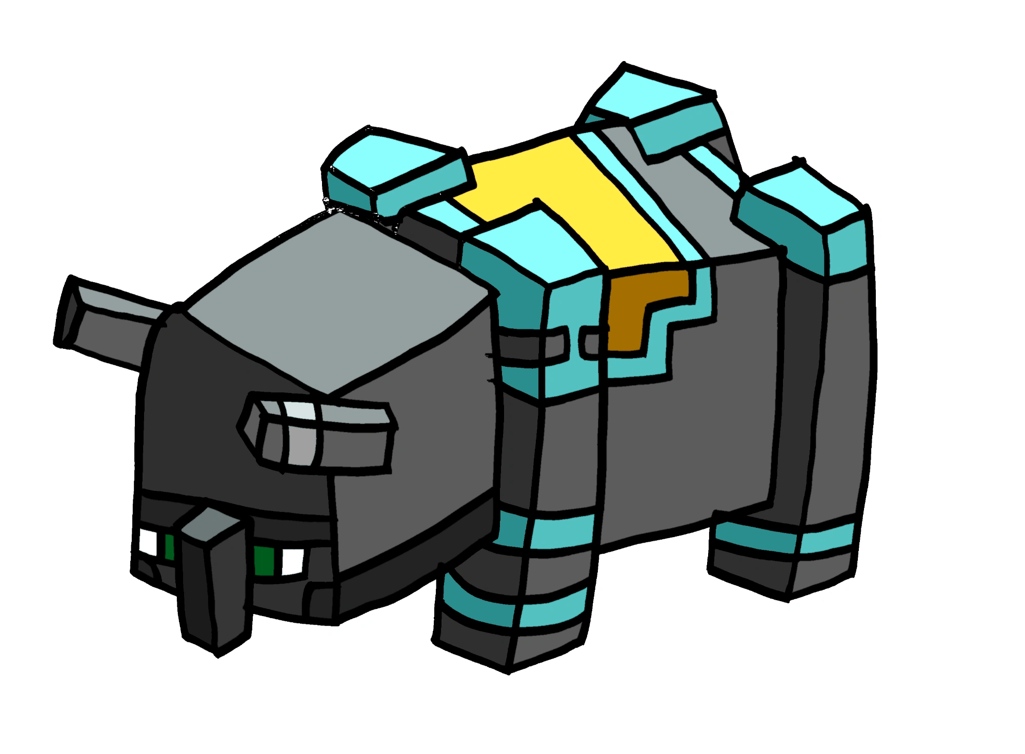 My drawing of a Minecraft Ravager | Fandom