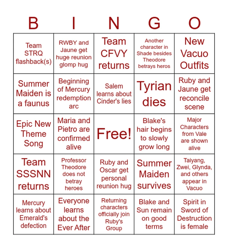 New Volume 10 Bingo Sheet | Fandom