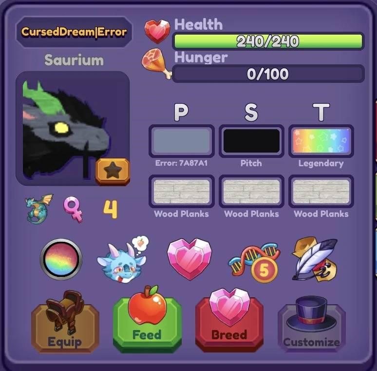 trading/selling 1/3 dream error saur | Fandom