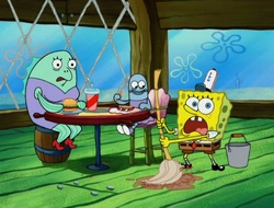 What is the name of the episode that spongebob is mopping on the floor ...