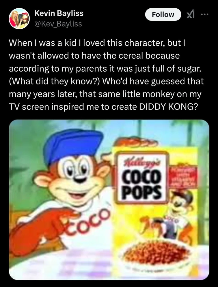 Who would've thunk that Diddy Kong was based on this old cereal mascot | Fandom