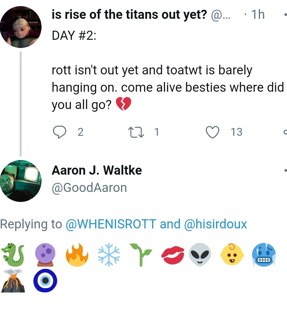 Aaron J. Waltke emoji description predictions for ROTT | Fandom
