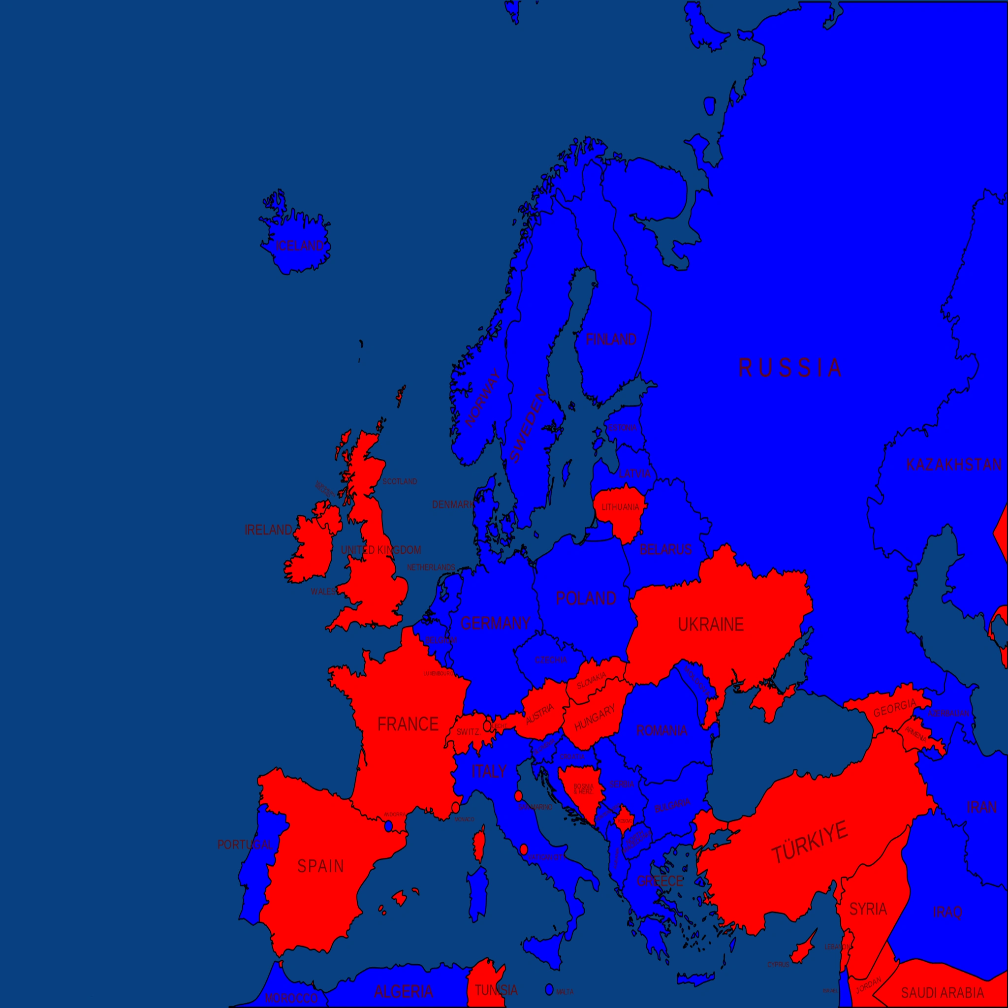 I made Mapchart randomize a war for Europe | Fandom