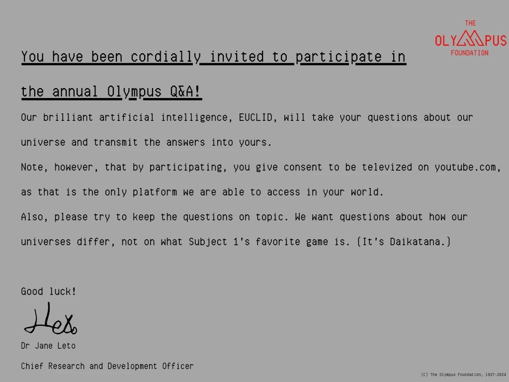 An invitation. | Fandom