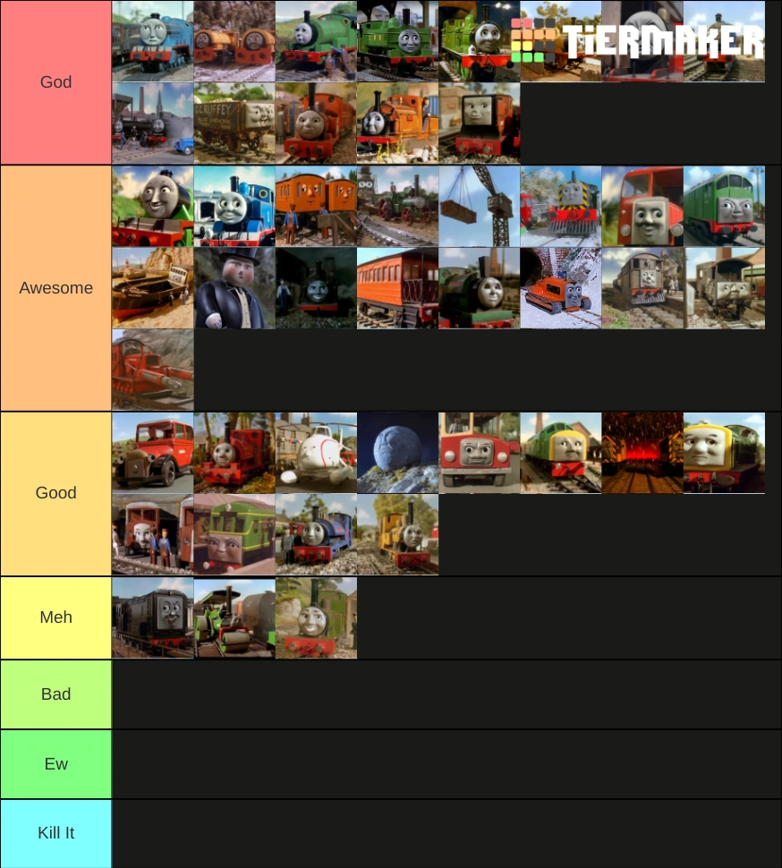 My Tier List Rankings For Classic Series Thomas Characters (Seasons 1-5 ...