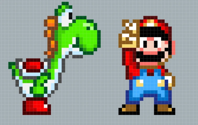 Recolored Mario and Yoshi’s SMW sprites cuz i felt like it | Fandom