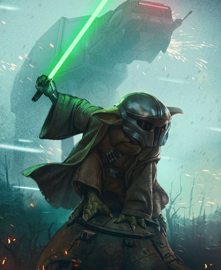 Amazing Star Wars Artwork Shows Grogu As A Mandalorian Jedi | Fandom Amazing Star Wars Artwork Shows Grogu As A Mandalorian Jedi | Fandom