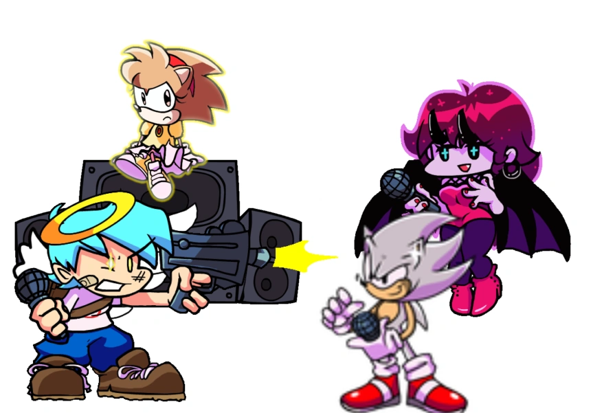fnf Amy Rose x Boyfriend ship (AmyBoy) vs sonic x Girlfriend ship ...