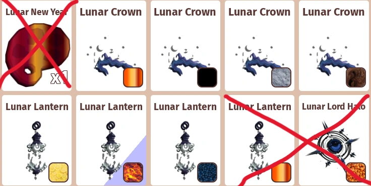 looking for clover/nature pery tack and nautre/clover fae tailwing ...