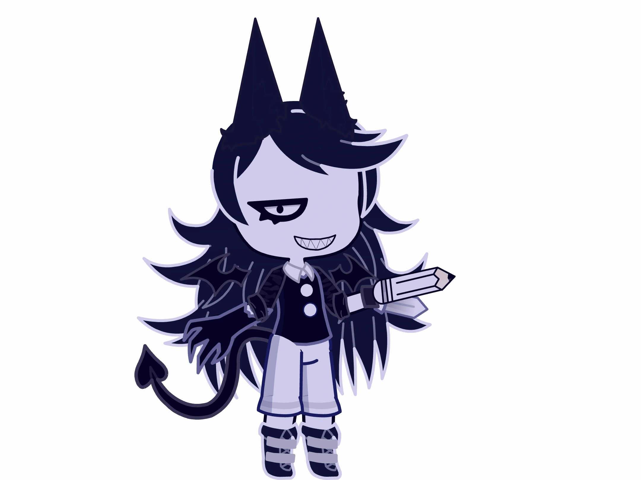 i attempted to do the eyes i gave her a tail and wings because i was ...