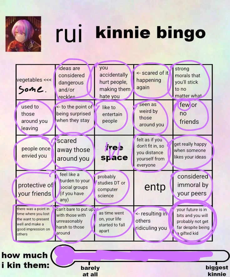 i did the kinnie bingos again | Fandom