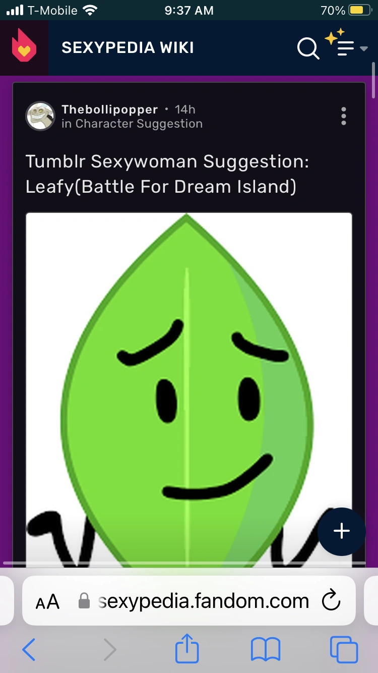 I submitted leafy for tumblr sexyman wiki for the lols | Fandom