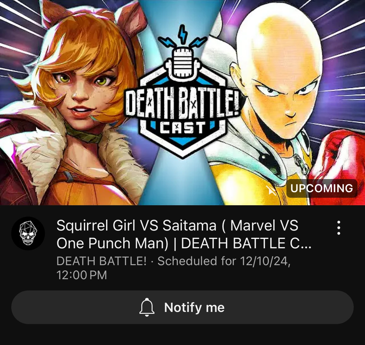 The next death battle cast is Squirrel Girl vs Saitama, any thoughts ...