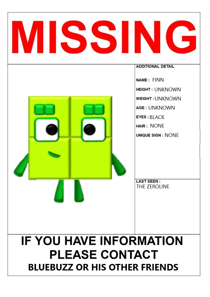 Missing poster for Finn since Finn went missing after the events of ...