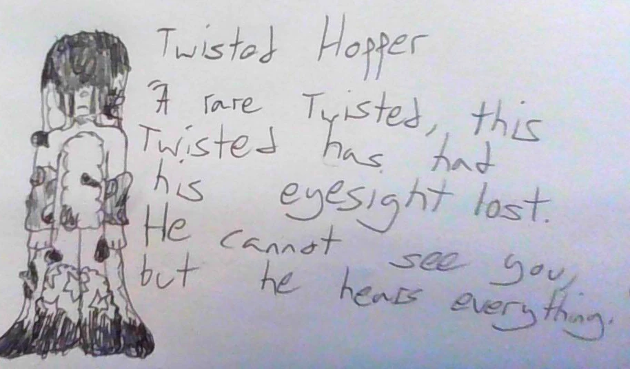 (Twisted Hopper with his redesign.) | Fandom